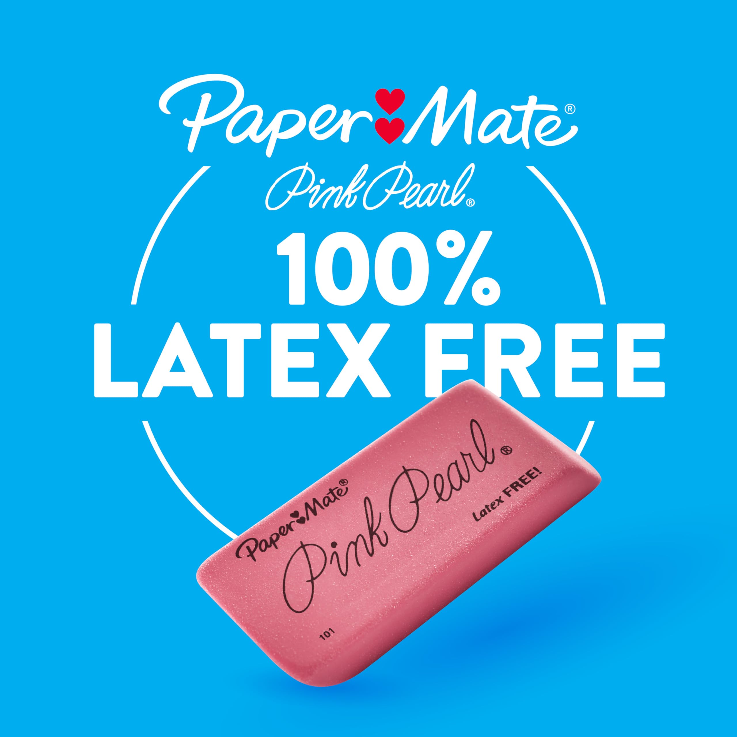 Paper Mate Pink Pearl Erasers, Medium, 24 Count
