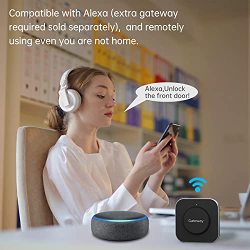 Smart Deadbolt, SMONET Front Door Lock Keyless Entry, Bluetooth Electronic Touchscreen Keypad, Physical Keys, Auto Lock, Remote Control, Send eKey, Airbnb, Apartment