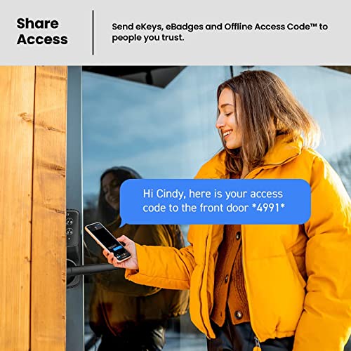 Lockly Secure Pro, Wi-Fi Smart Lock, Keyless Entry Door Lock, PIN GenieĀ® Keypad, 3D Biometric Fingerprint Sensor, Voice Control, Auto Lock - Matte Black (PGD628WMB) - Latch Edition
