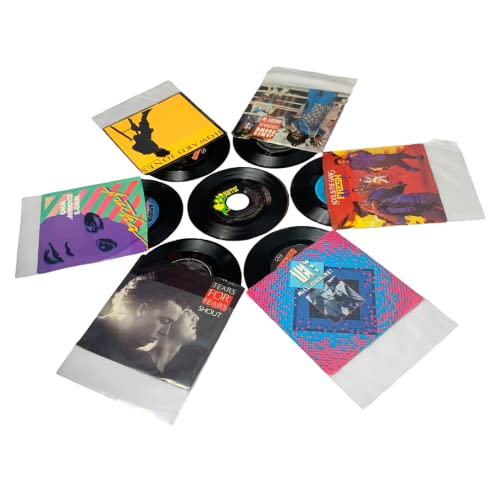 45 RPM Vinyl Record Sleeves – Premium High Clarity 3mil Plastic Outer Covers for 7 inch Albums Anti-Static LP Record Storage Protective Jackets 100 Pack