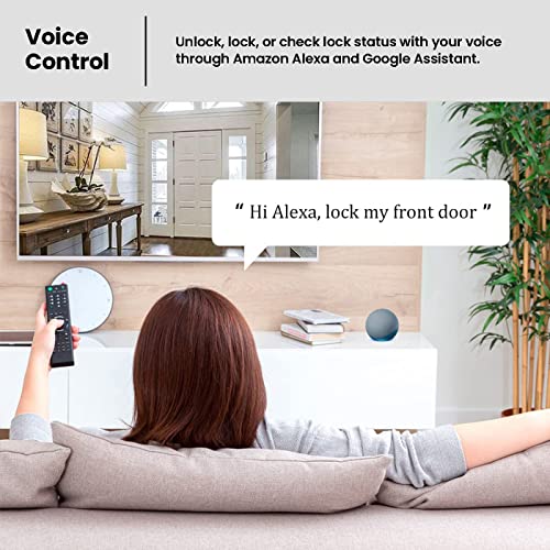 Lockly Secure Pro, Wi-Fi Smart Lock, Keyless Entry Door Lock, PIN GenieĀ® Keypad, 3D Biometric Fingerprint Sensor, Voice Control, Auto Lock - Matte Black (PGD628WMB) - Latch Edition