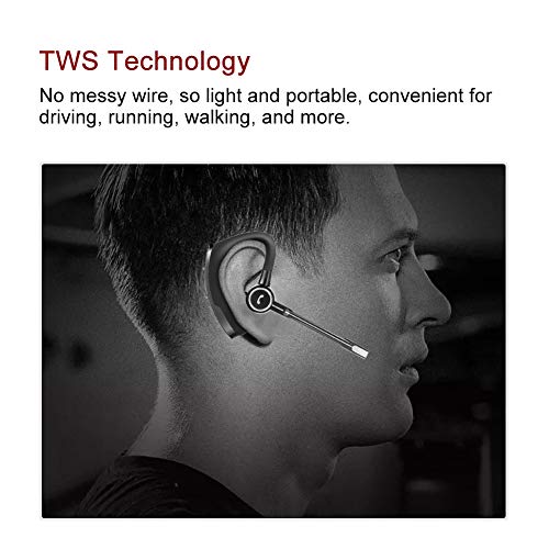 V8s Bluetooth Headset Car Wireless Earpiece Handsfree 120H Standby Time Business Style Bluetooth Earpiece Headphone Clear Voice Capture in-Ear Wireless Earbuds for Cellphone