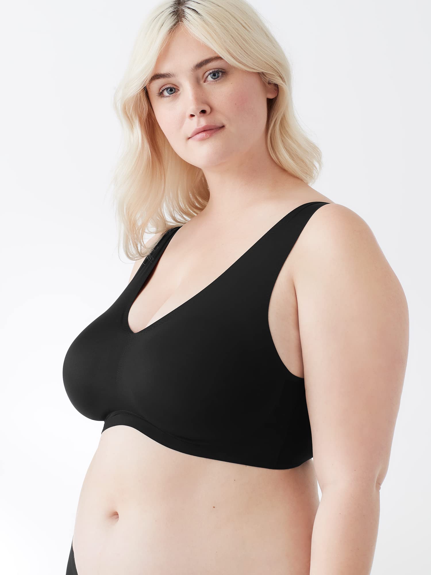 True & Co Body Lift V Neck Bra Black