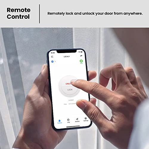 Lockly Secure Pro, Wi-Fi Smart Lock, Keyless Entry Door Lock, PIN GenieĀ® Keypad, 3D Biometric Fingerprint Sensor, Voice Control, Auto Lock - Matte Black (PGD628WMB) - Latch Edition