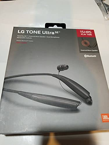 LG Tone Ultra Se Bluetooth Wireless Stereo Neckband Earbuds Tuned by JBL (HBS-835S) - Black