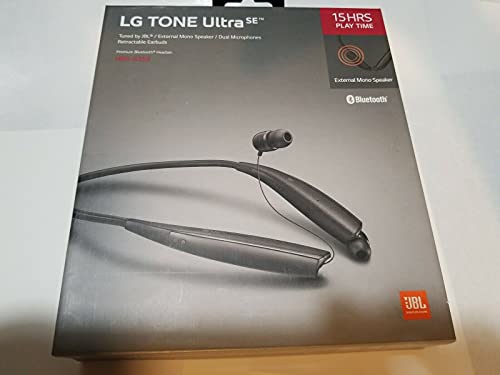 LG Tone Ultra Se Bluetooth Wireless Stereo Neckband Earbuds Tuned by JBL (HBS-835S) - Black