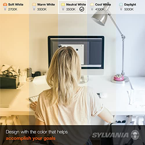 SYLVANIA LED Light Bulb, 75W Equivalent A19, Efficient 12W, Medium Base, Frosted Finish, 1100 Lumens, Bright White - 1 Pack (78096)