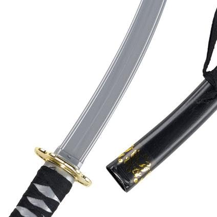 Plastic Ninja Sword 29" (Pack of 1) - Sleek Silver & Black Plastic - Realistic Design for Costume & Play for Kids & Adults