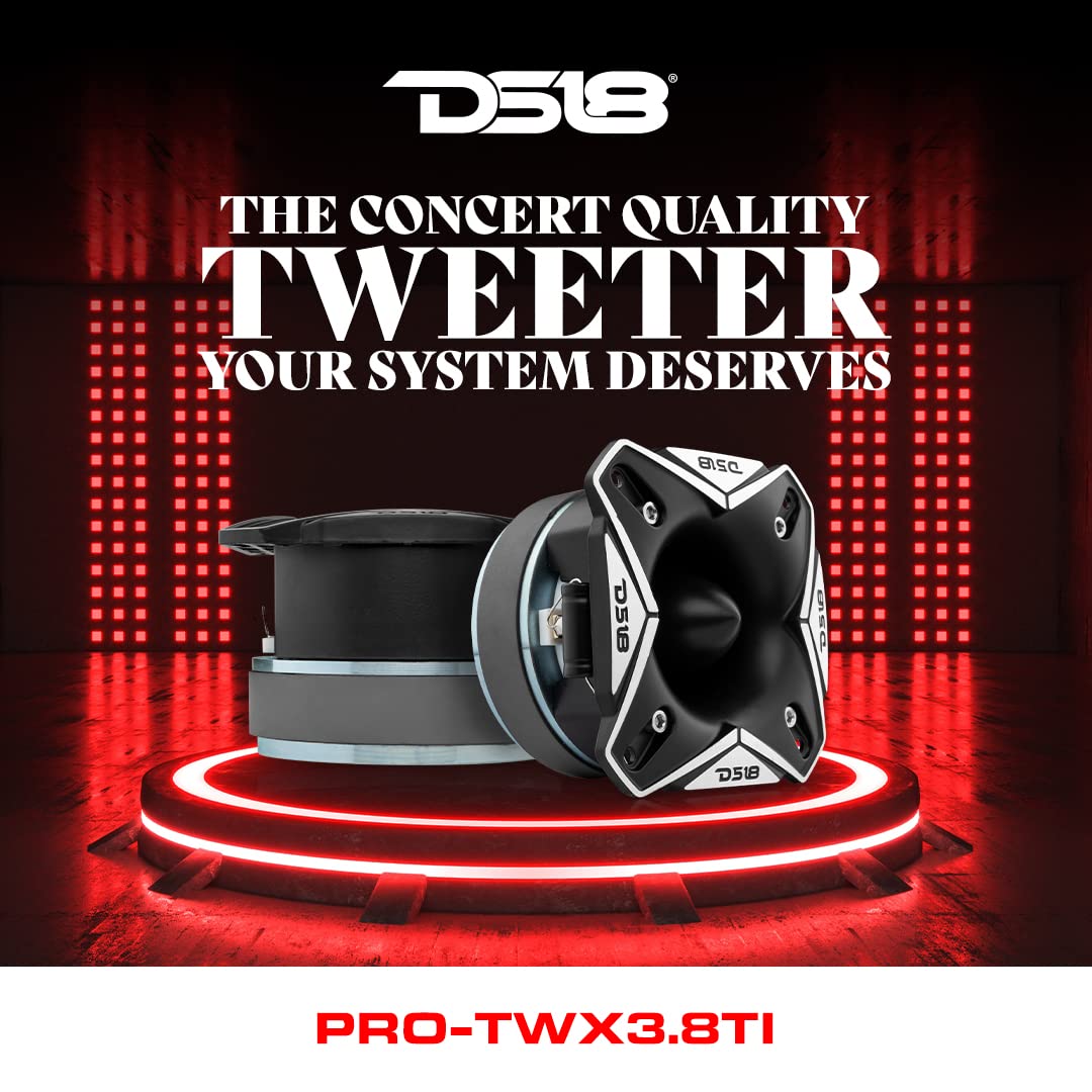 DS18 PRO-TWX3.8TI 3.8" Super Bullet Tweeter 250 Watts 1.5" Titanium 8-Ohm Vc, Super Bullet Compression Tweeter - Single
