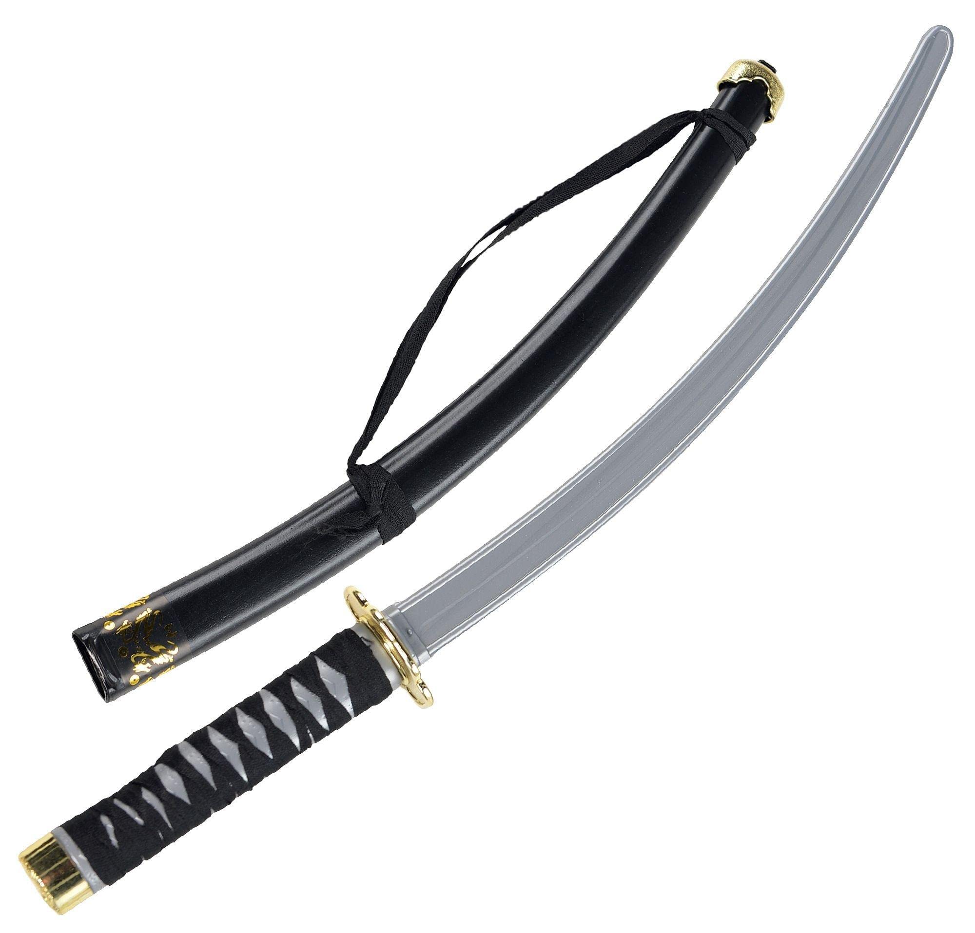 Plastic Ninja Sword 29" (Pack of 1) - Sleek Silver & Black Plastic - Realistic Design for Costume & Play for Kids & Adults