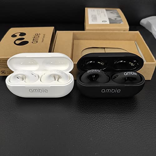 Wireless Bluetooth Earphones TWS Ear Hook Headset Sport Earbuds Upgrade Pro for Ambie Sound Earcuffs 1:1 Earring (Black)