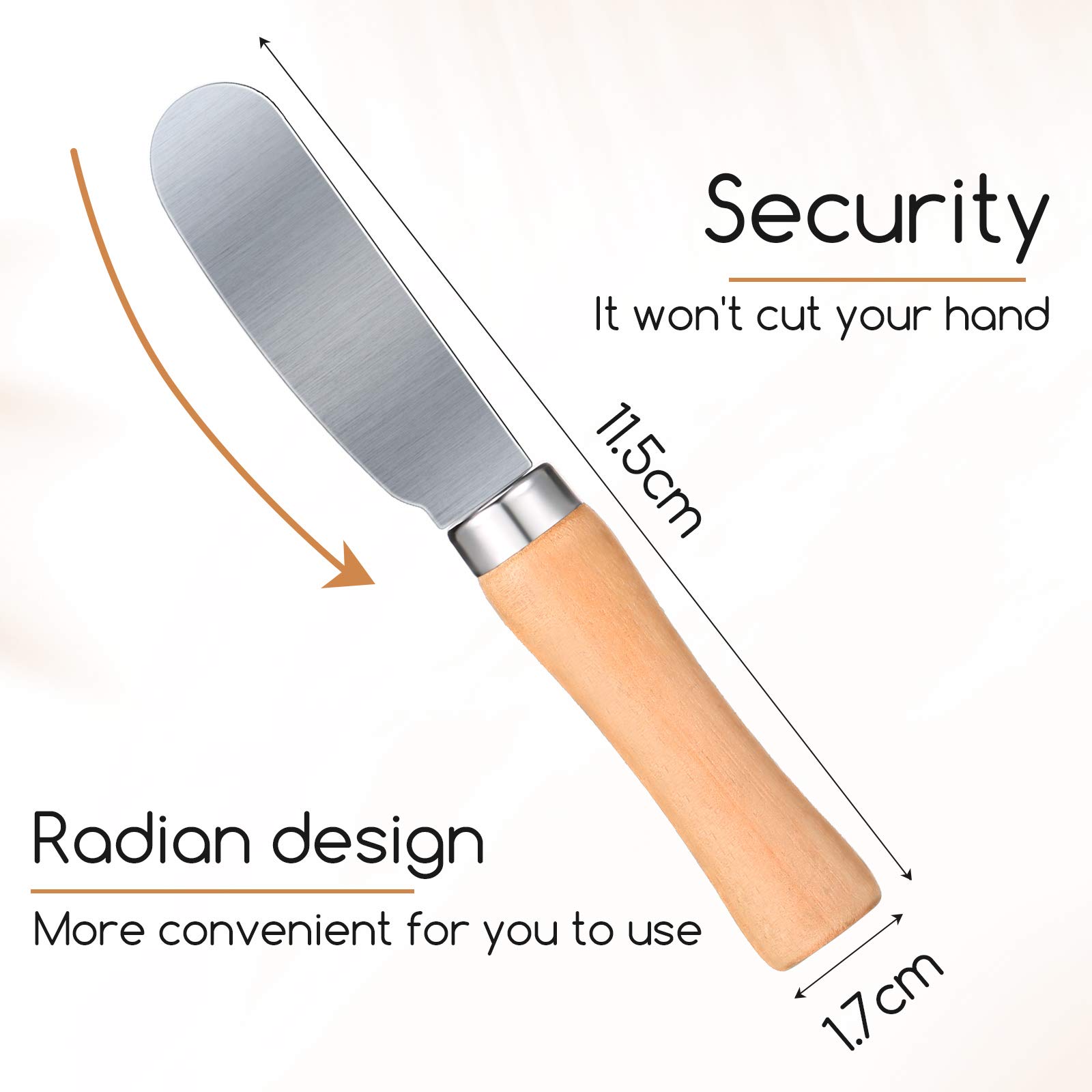 Butter Spreader Knife 4.5 Inch Wide Blade Stainless Steel Knife with Wood Handle Multipurpose Cheese Butter Spreader Knives for Kitchen Birthday Wedding Christmas(25 Pieces)