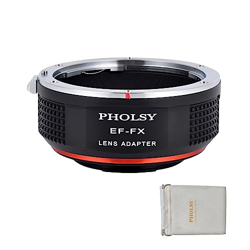PHOLSY EF to FX Lens Mount Adapter Manual Focus Compatible with Canon EOS EF EF-S Lens to Fuji X Mount Camera Body Compatible with Fujifilm X-H2S, X-Pro3, X-T5, X-T4, X-S20, X-S10, X-T30II, X-E4
