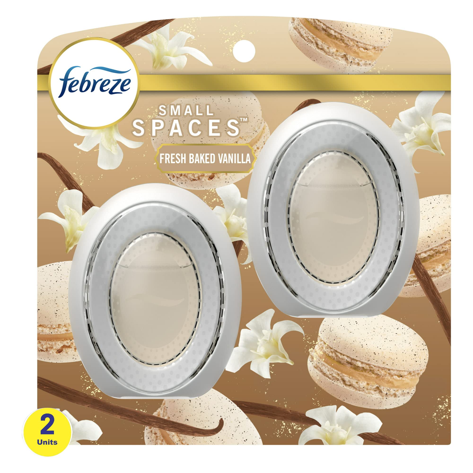 Febreze Small Spaces Holiday Air Freshener Fresh Baked Vanilla Scent, 25 fl. oz each, Pack of 2