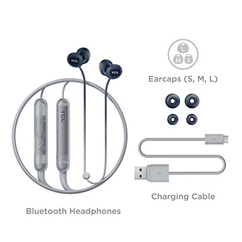 TCL SOCL300BT Wireless Bluetooth in-Ear Earbud Headphones with Noise Isolation and Extra-Long 17hr Playback Battery, Built-in Mic - Phantom Black