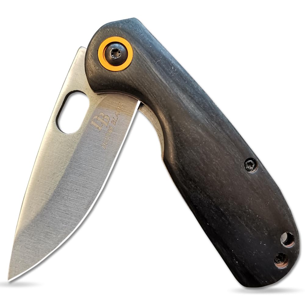 DOOM BLADE Gifts for Men Pocket Knife, Folding Knives with Pocket Clip 2.63 inches Blade Length 440C Stainless Steel Blade with Wood Handle,Lightweight,For Outdoor, Hunting, Fishing,Camping (Black)