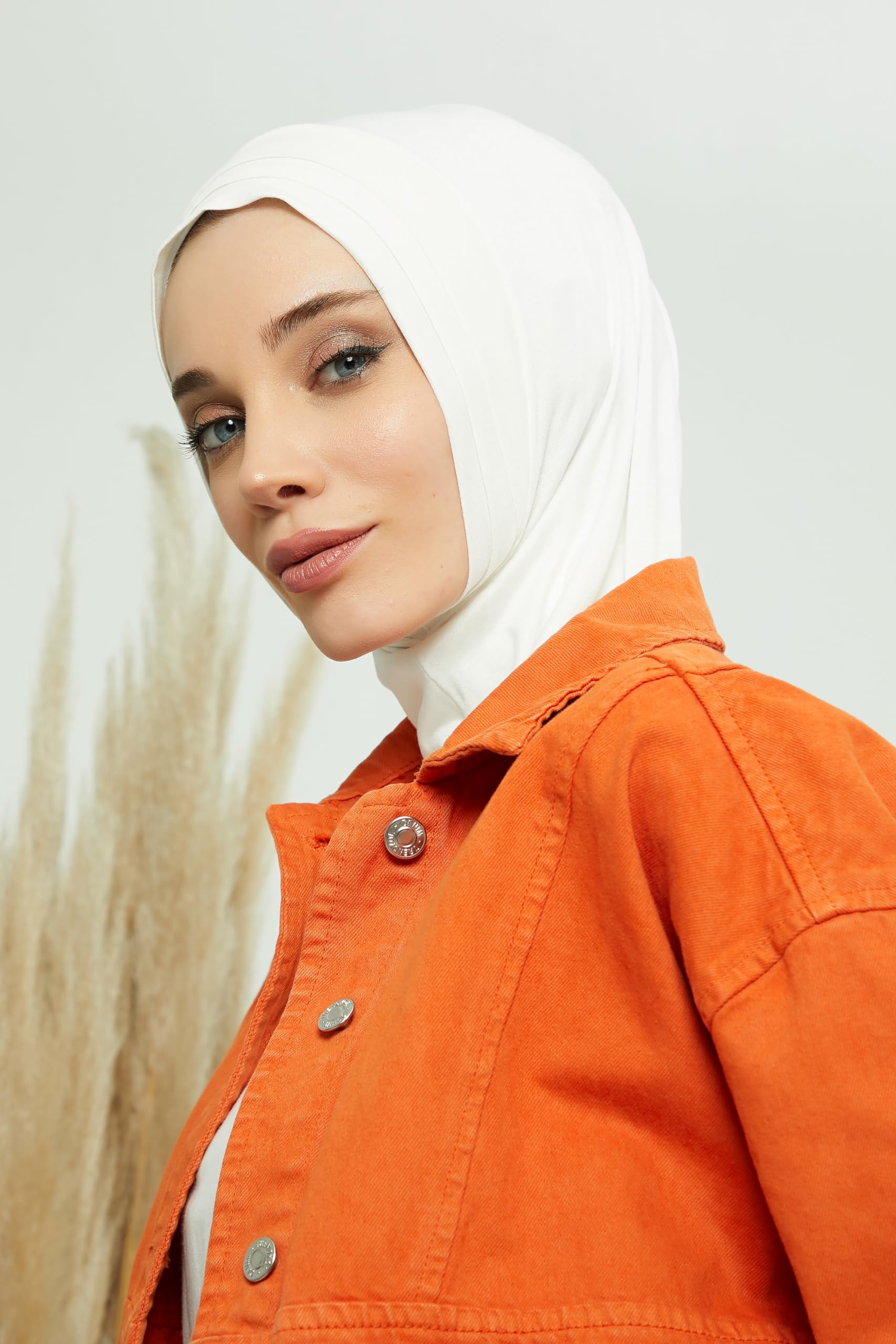 Aisha's Design Instant Turban 95% Cotton Head Scarf Pleated Ninja Cap Casual Easy Turban Headwear Slip on Practical Express Hijab, Cream