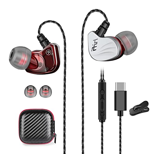 JAKPAK USB C Headphones for Samsung S23 Ultra Type C Earphones Wired Sport Earphones HiFi Stereo with Mic Noise Canceling Type C Earbuds for Galaxy S22 Z Flip3 Fold3 iPad Pro Air 5 Mini 6 Oneplus 9 8