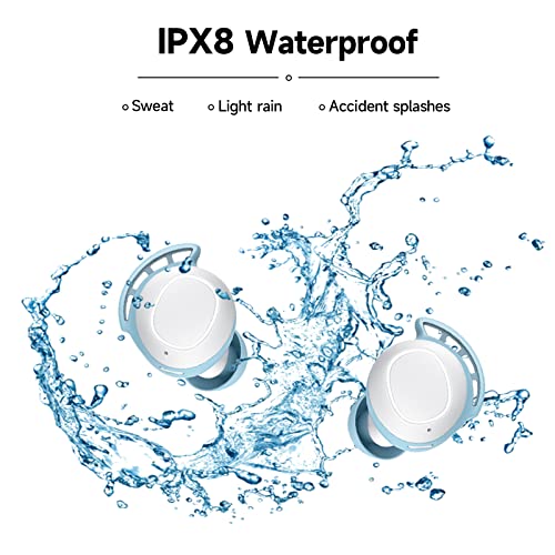 taopod Wireless Headphones, Bluetooth Earphones with LED Display, 42H Playtime, IPX7 Waterproof, Mini Earbud with Deep Bass, Bluetooth 5.3 Earphones for Sports Running Workout
