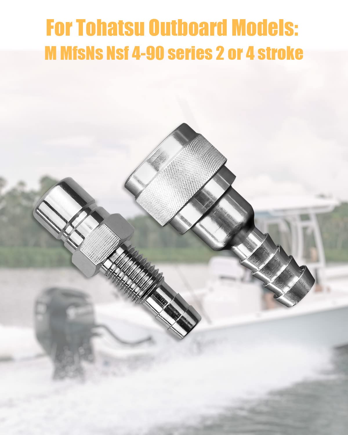 Tavaski 5/16" Fuel Connector Fit for Tohatsu Nissan Outboard 2/4-stroke Engine 5-90HP Replace 3B2-70260-1 3B2-70250-1