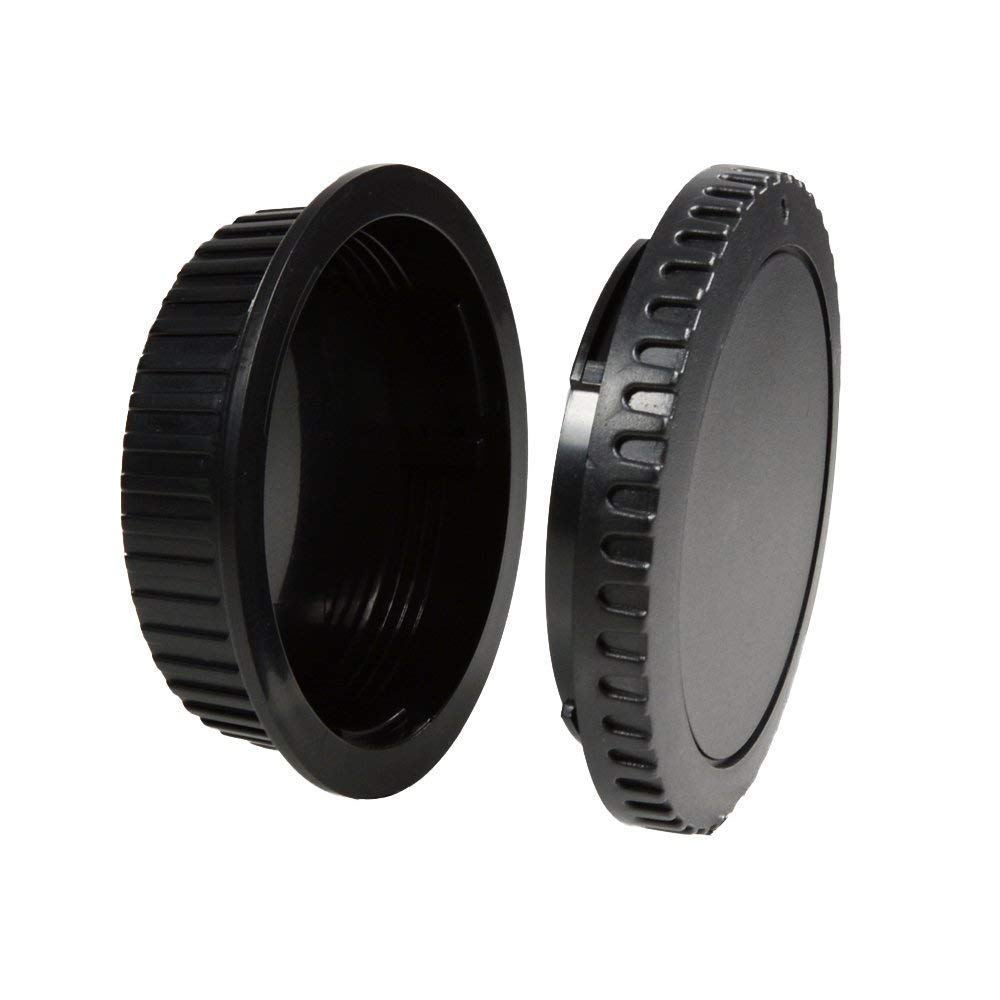 Camera Body Cover & Rear Lens Cap Compatible with Canon Rebel T8 T8i T7 SL3 SL2 SL1 90D 80D 7D 4000D 3000D 2000D w/EF EF-S Lens, 2 Packs