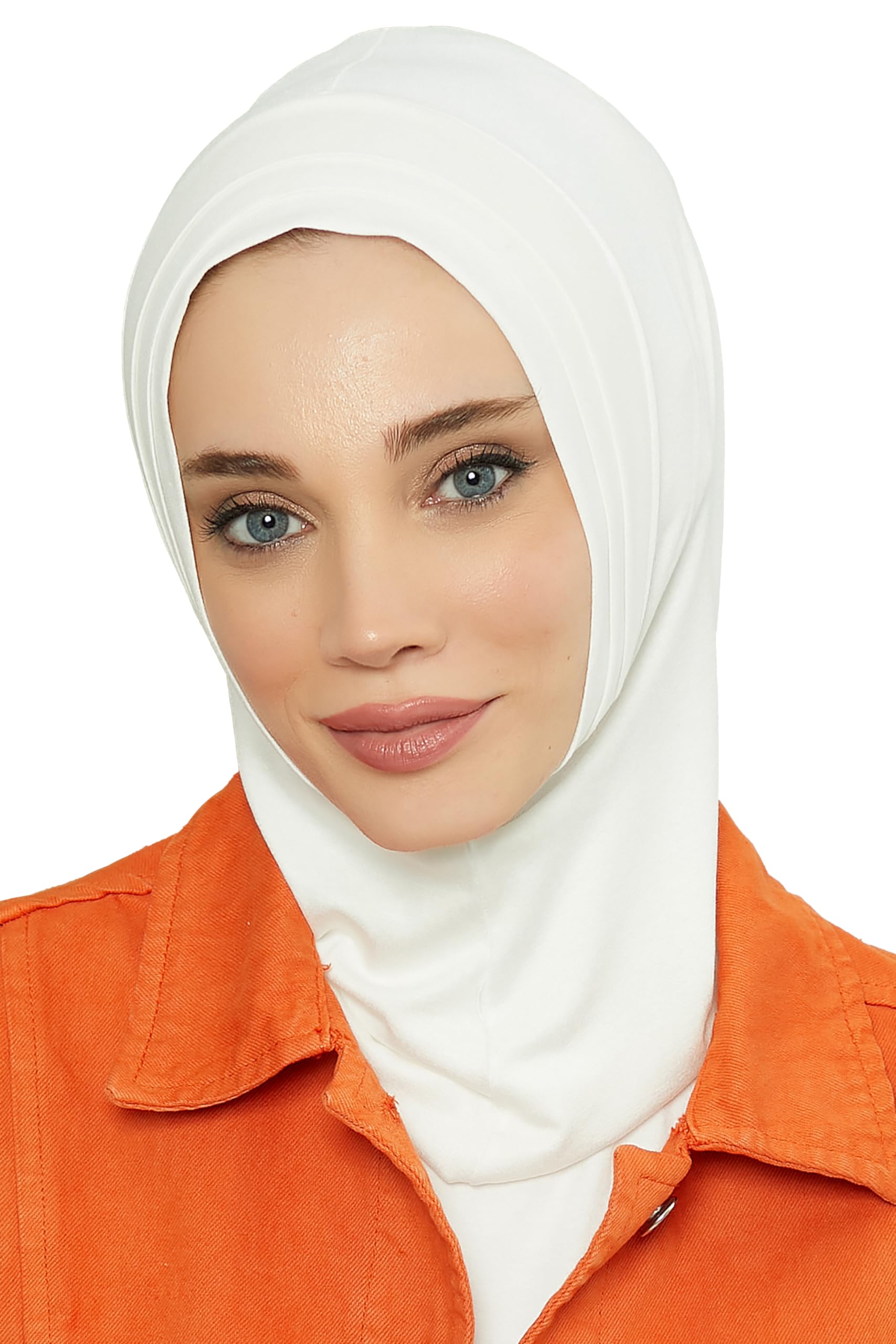 Aisha's Design Instant Turban 95% Cotton Head Scarf Pleated Ninja Cap Casual Easy Turban Headwear Slip on Practical Express Hijab, Cream
