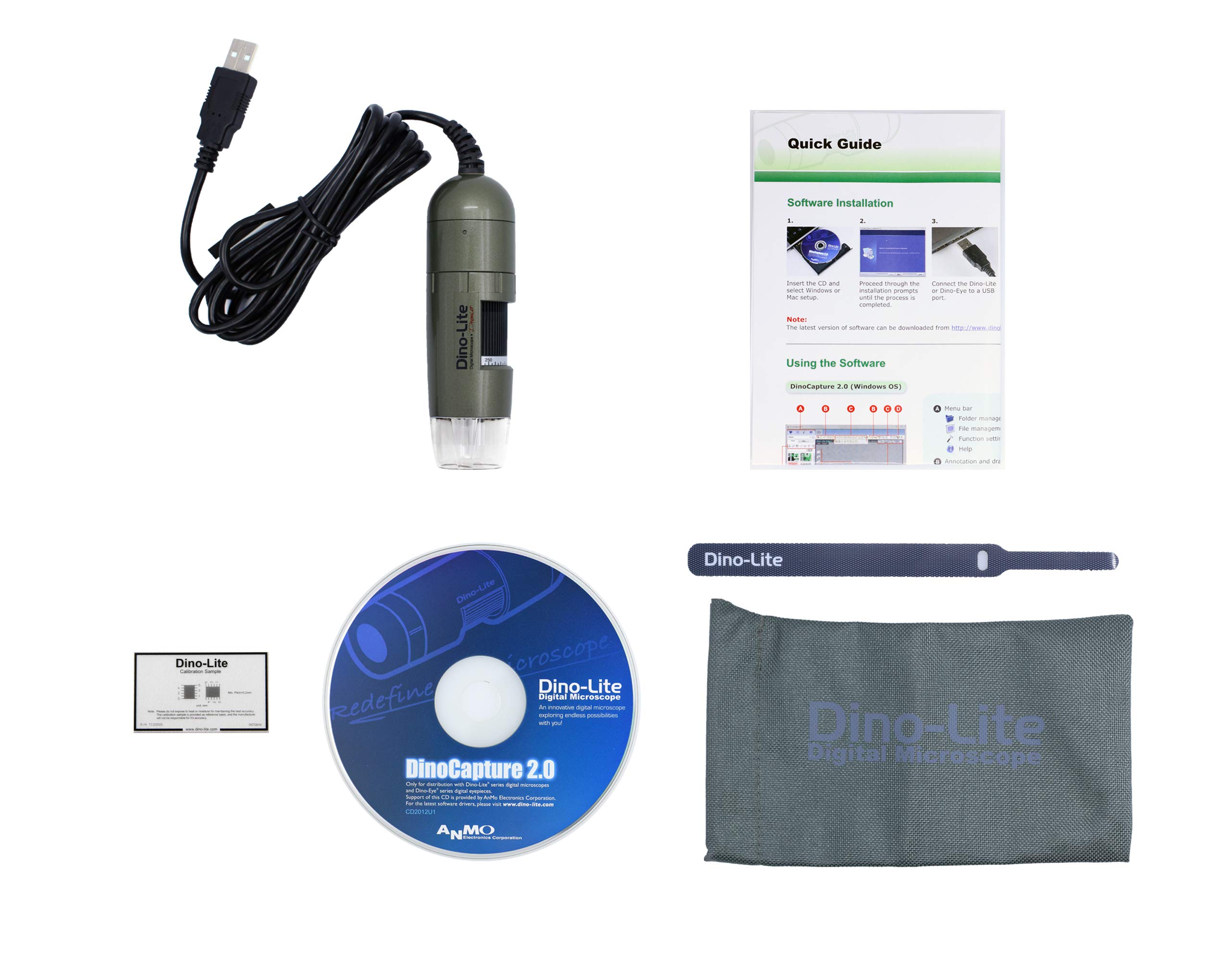 Dino-Lite USB Digital Microscope AM4111T - 1.3MP, 10x - 50x, 220x Optical Magnification, Microtouch