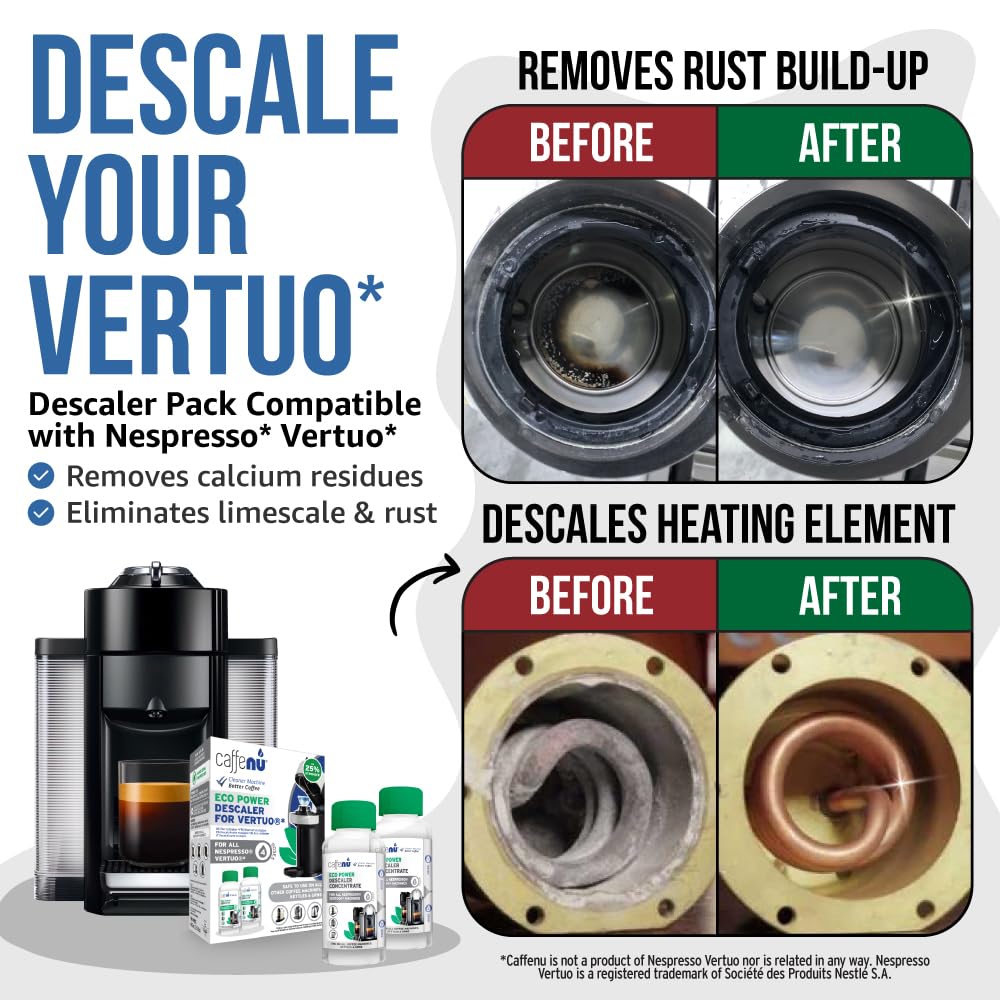 Descaling Solution for Nespresso Vertuo Machines. 2 bottles. 4 Uses