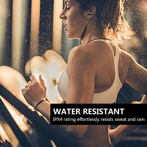 Wireless Sport Earphones IPX6 Waterproof,Noise Cancelling Bluetooth Headphones for Running and Workout, Wireless Earbuds for Small Ears Deep Bass and HD Stereo (Black)
