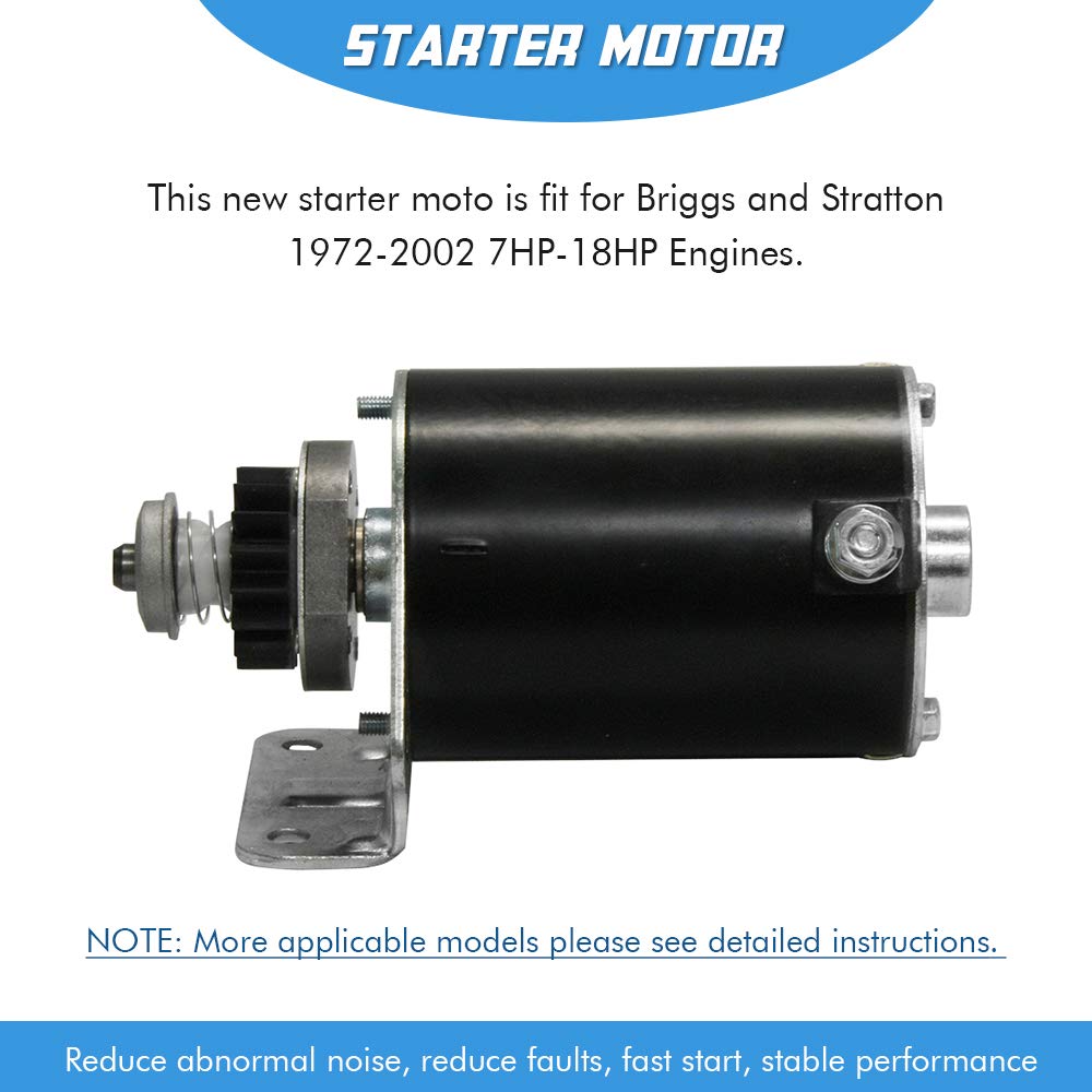 16 Teeth Briggs and Stratton Starter Motor Replacement for Briggs 390838 497594 497595 5-22 HP 5742 /John Deere AM122337, AM37352, AM39137, LG497595, MIU13772, SE501880 /Briggs 391423, 392749