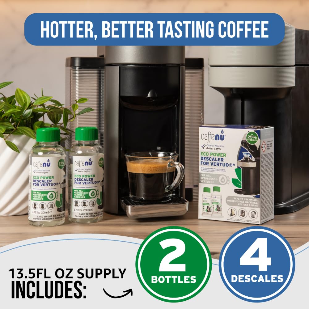 Descaling Solution for Nespresso Vertuo Machines. 2 bottles. 4 Uses