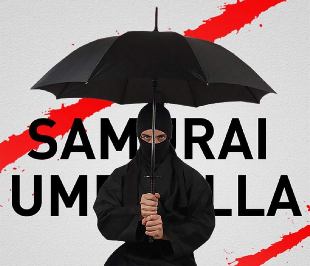 zooro Samurai Umbrella Windproof Semi-automatic Ninja Samurai Umbrella,The Best creative gift (8 Bone)