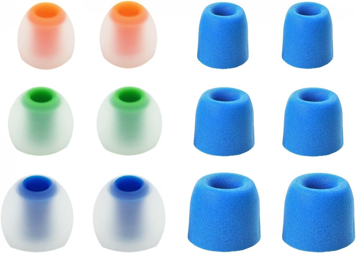 12pcs (NSY-BLMF-sB) S/M/L Premium Memory Foam and Silicone Eartips Adapters Compatible with Sennheiser (M2 IE) Momentum I and G, CX 3.00, CX 5.00, CX 7.00BT, HD1, HD1 Free and HD1 Wireless Earphones