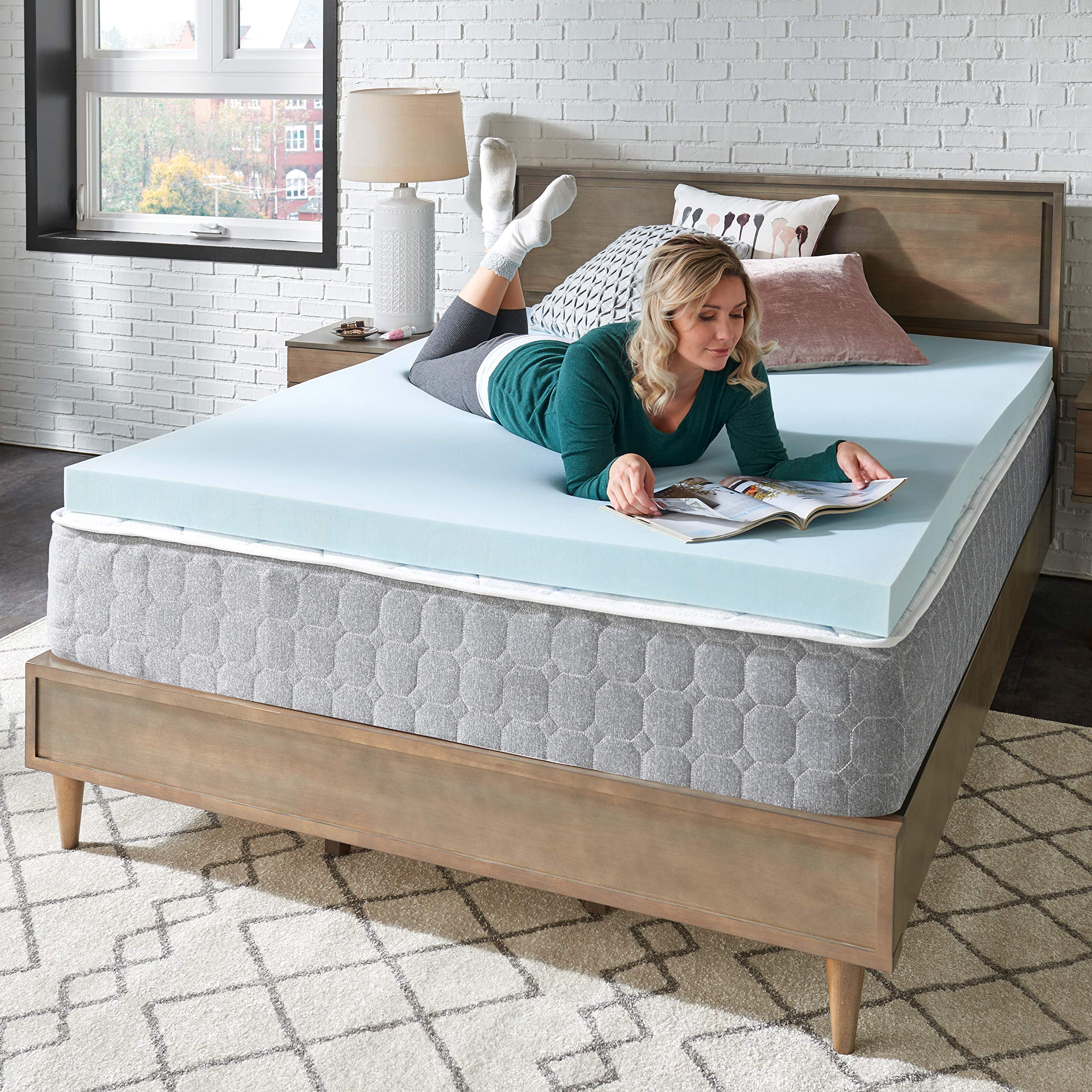 Sealy TrueForm 3" Memory Foam Mattress Topper, King, Blue