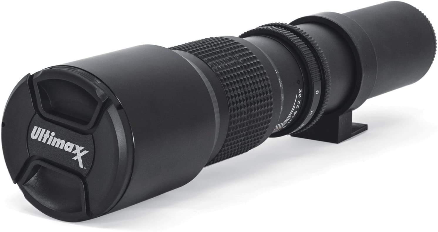 Ultimaxx 500mm (w/ 2X Converter 1000mm) Manual Preset Lens Kit for Canon EOS T5, T5i, T6, T7 T6i, T6s, T7i, SL1, SL2, 60D, 70D, 77D, 80D, 5D III, 5D IV, 6D, 7D, 7D II & More