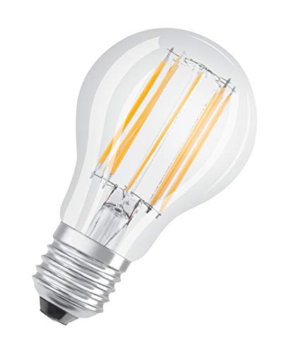 OSRAM LED lamp/Base: E27 / Warm White / 2700 K / 11 W/Replacement for 100 W Incandescent Bulb/Clear/LED Retrofit Classic A [Energy Efficiency Class A++] / Pack of 10