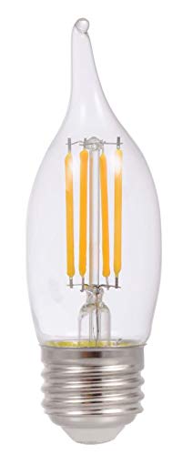 SYLVANIA B10 High-Definition LED Light Bulb, 4W Equivalent, 13 Year, Bent Tip, Medium Base, 320 Lumens, 2700K, Soft White, Clear - 2 Pack (40184)