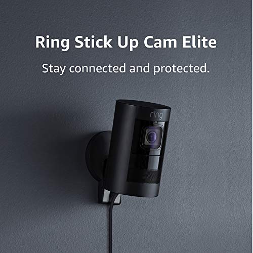 Ring Stick Up Cam Elite, Power over Ethernet HD Security Camera with Two-Way Talk, Night Vision, Works with Alexa - Black
