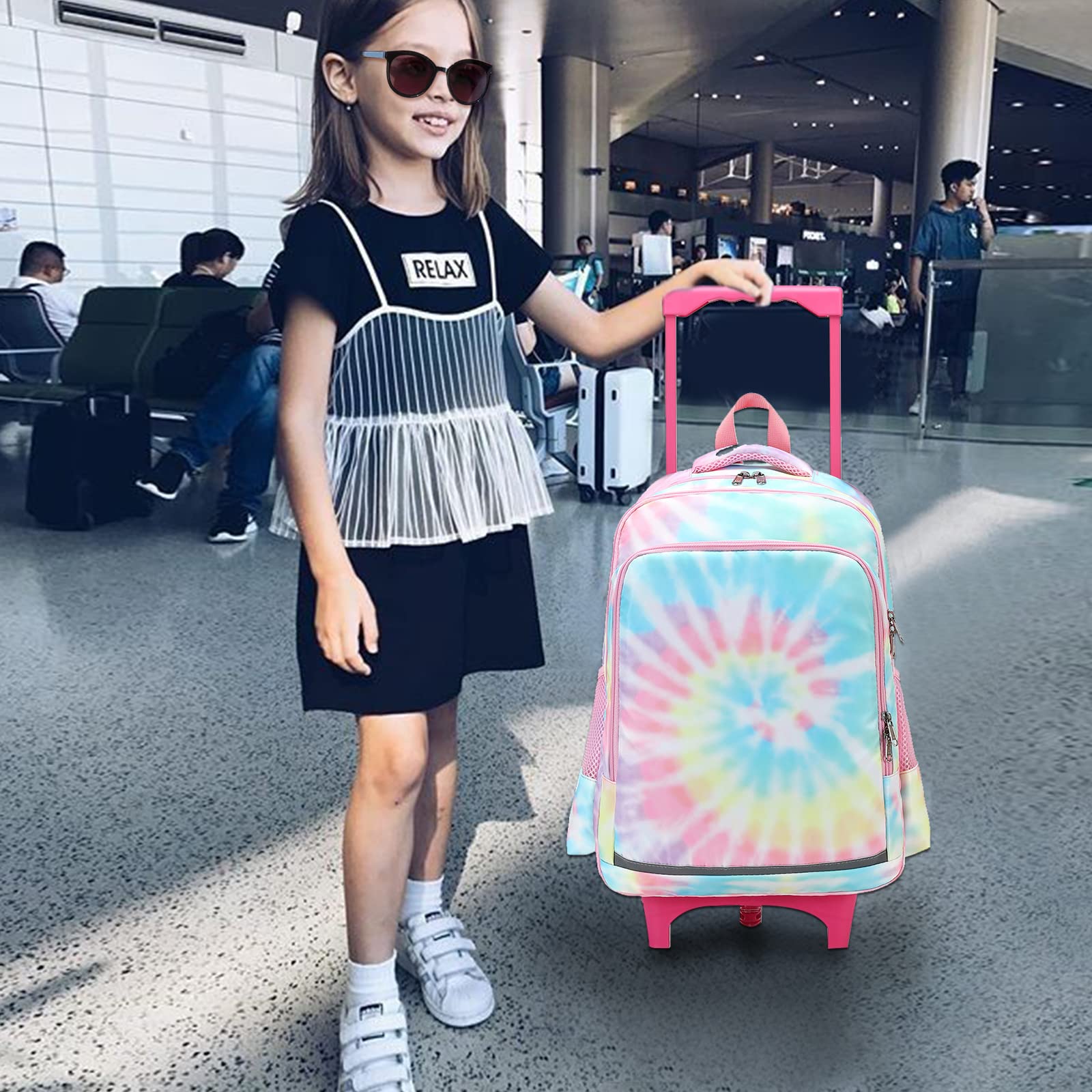 CAMTOP Rolling Backpack With Matching Lunch Bag Kids Luggage Carry On Girls Boys School Bookbags Wheeled Backpack Set