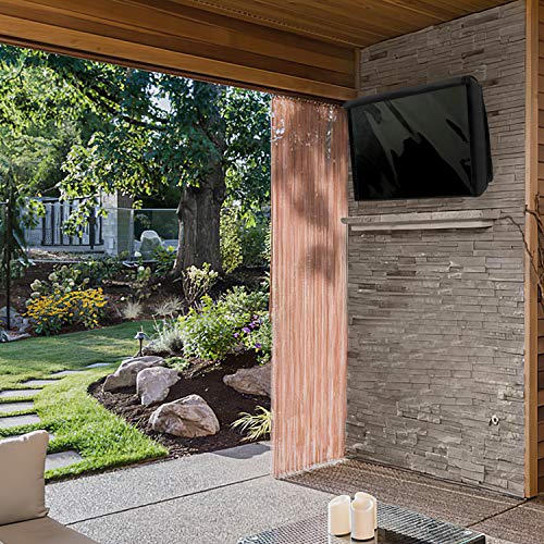 Outdoor TV Cover with Front Flap for Watching TV on Rainy Days, Convenient Use Without Remove, Durable TV Cover with Free Cleaning Cloth (30-32 inch, Black)