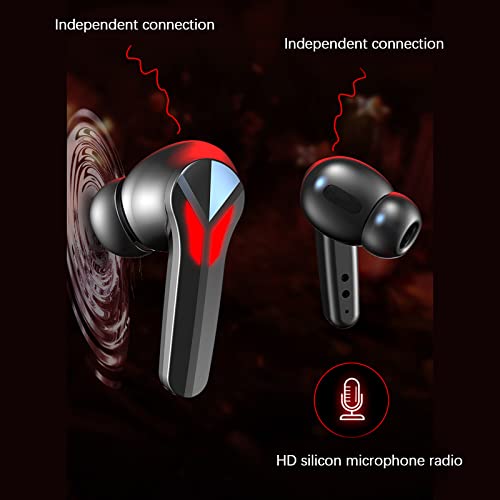 Digital Display Touch-Control Wireless Bluetooth Earbuds - Black Noise Reduction Headset Bluetooth 5.2 Stereo Earphones with Charging Case for Running Outdoor Office Driving Sports