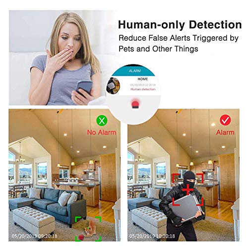 FOSCAM Home Security Camera R4S 4MP(2K) WiFi Camera, 2.4/5GHz Wireless IP Indoor Camera with AI Human Detection & Sound Detection, 33ft Night Vision, 2-Way Audio,Compatible with Alexa, White