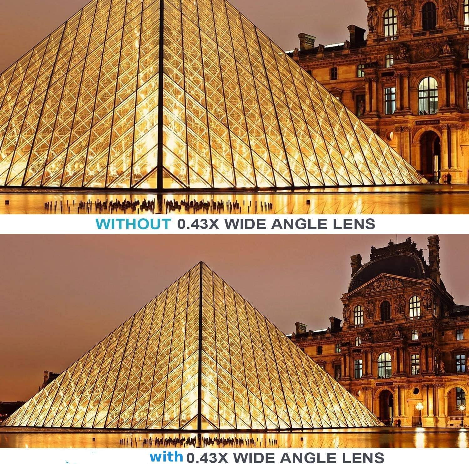 0.43x Optura HD Professional HD Wide Angle Lens with Macro Portion, Size (58mm),for Canon EOS 70D 77D 80D 90D Rebel T8i T7 T7i T6i T6s T6 SL2 SL3 DSLR Cameras