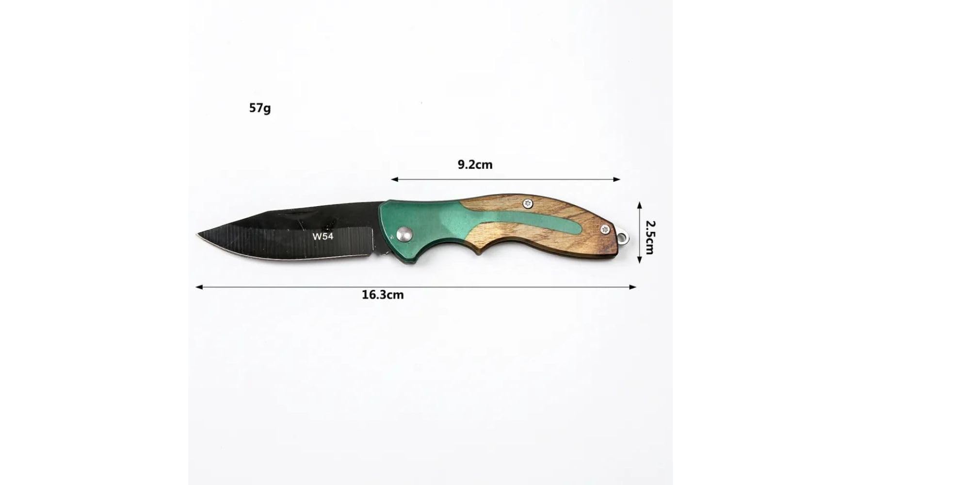 Green and Wood Handle Pocket Knife Camping Thin and Lightweight
