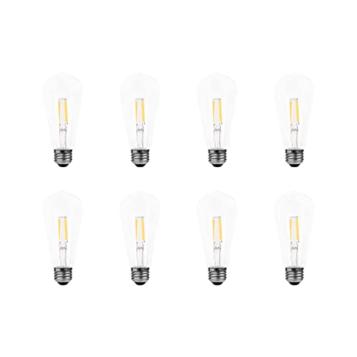 Sylvania Reduced Eye Strain ST19 LED Light Bulb, 40W = 5W, 13 Year, Dimmable, Clear, 2700K, Soft White - 8 Pack (41235)