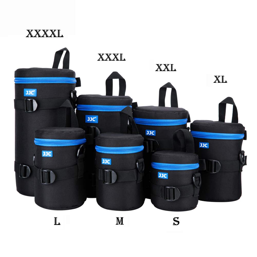 JJC Camera Lens Pouch Case for Canon RF 85mm EF-S 55-250mm EF 24-70mm Nikon Nikkor AF 70-300mm & More, Zipper Polyester Lens Protective Bag Interior Size 3.1x6.1β