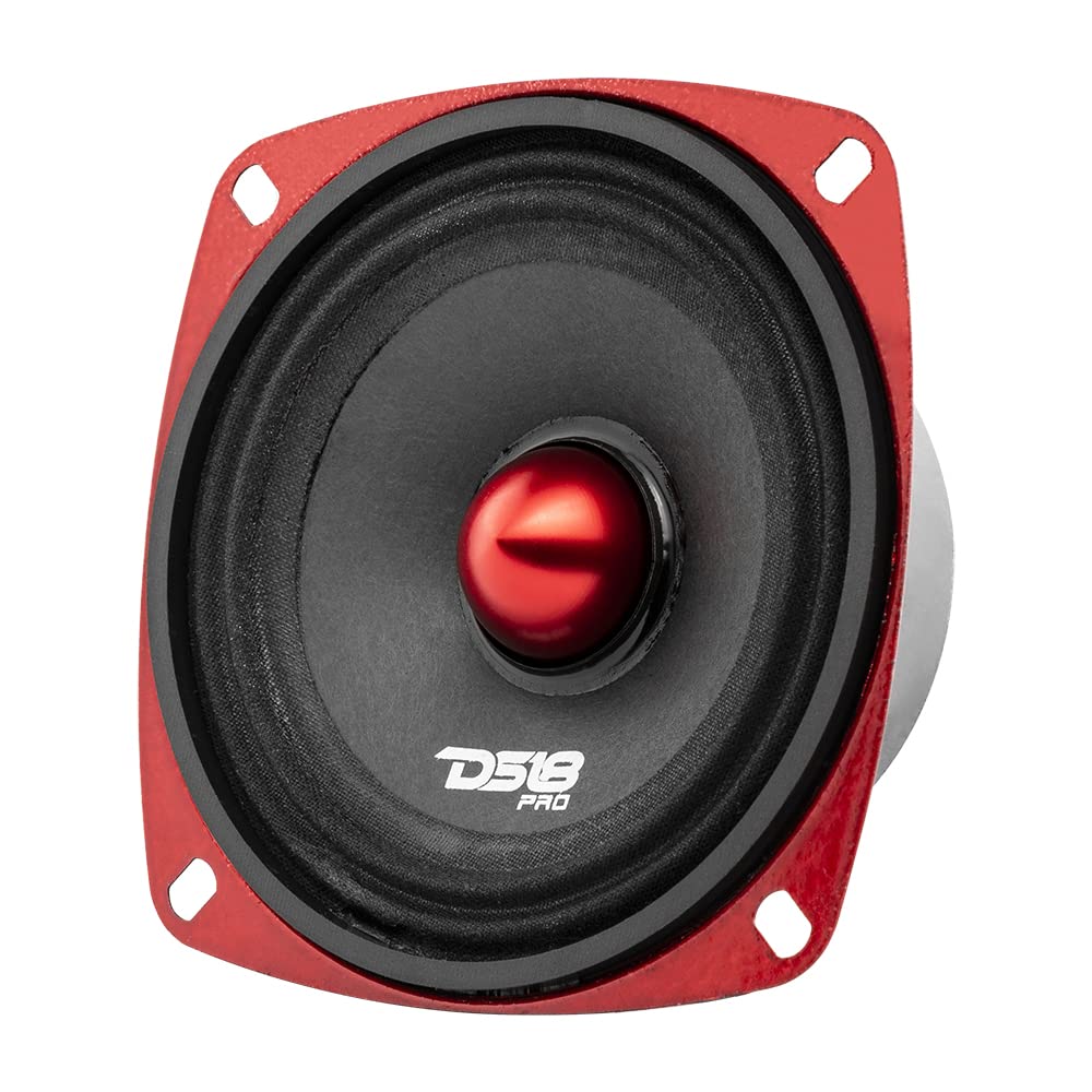 DS18 PRO-X4.4BMSL Car Speaker 4" Shallow Mid-Range Loudspeaker with Bullet 200 Watts Max Power 100 Watts RMS 4-Ohm - Boost Your Sound System’s Volume - 1 Speaker