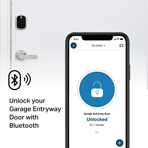 Yale | LiftMaster Smart Lock with Touchscreen Deadbolt- Works with myQ App & Key by Amazon in-Garage Delivery when paired with Smart Garage Hub (sold separately), Satin Nickel
