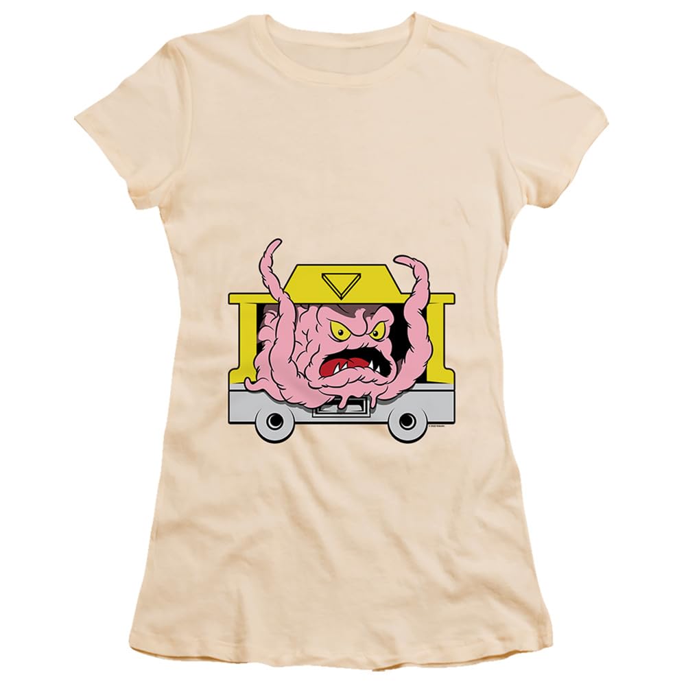 Popfunk Classic TMNT Teenage Mutant Ninja Turtles Krang Juniors' Sheer Fitted T Shirt, Cream, X-Large