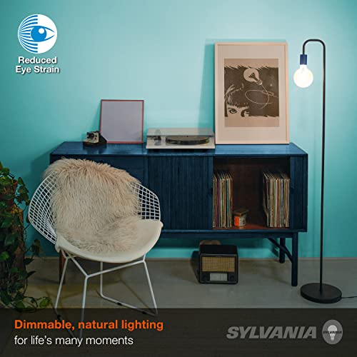 LEDVANCE Sylvania Reduced Eye Strain G25 Globe LED Light Bulb, 40W = 4.5W, 13 Year, Dimmable, Frosted, 5000K, Daylight - 6 Pack (41242)